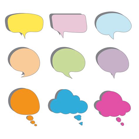 vector bubbles speech set pastel color hand drawn 27420064 vector art