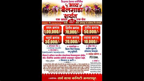 श्री सिद्धनाथ देवाच्या यात्रेनिमित्त भव्य बैलगाडा शर्यत एक आदत एक बैल