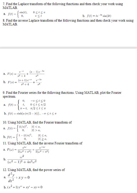 Solved Find The Laplace Transform Of The Following Chegg
