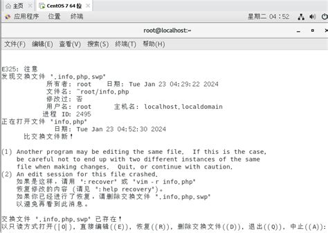 Vim编辑文件提示e325attention存在交换文件swpe325 Attention Found A Swap File By