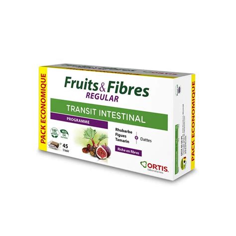 Ortis Frutas Y Fibras Tránsito Intestinal Regular 45 Cubos Easypara