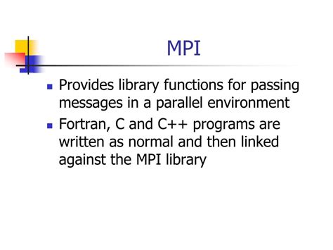 Ppt Parallel Computing Using Mpi Powerpoint Presentation Free