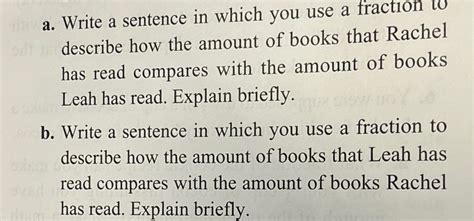 Solved A ﻿write A Sentence In Which You Use A Fraction To
