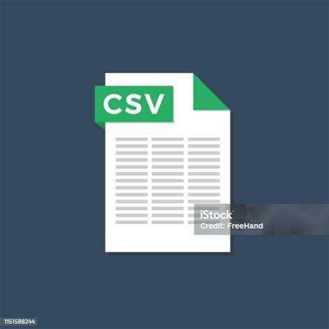 Csv 파일 형식 플랫 아이콘입니다 벡터 일러스트입니다 다운로드에 대한 스톡 벡터 아트 및 기타 이미지 다운로드 데이터