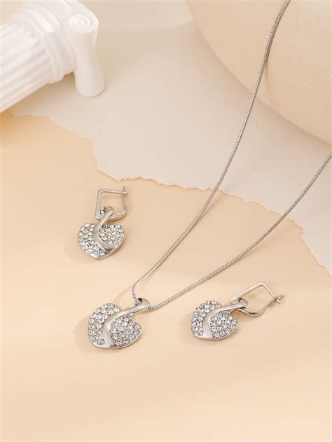 piezas set Set joya con diamante de imitación con adorno de corazón