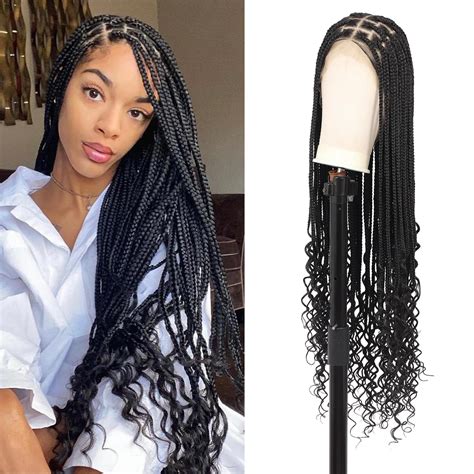 Lexqui 36 Inch Braided Wigs For Women 360° Hd Full Lace