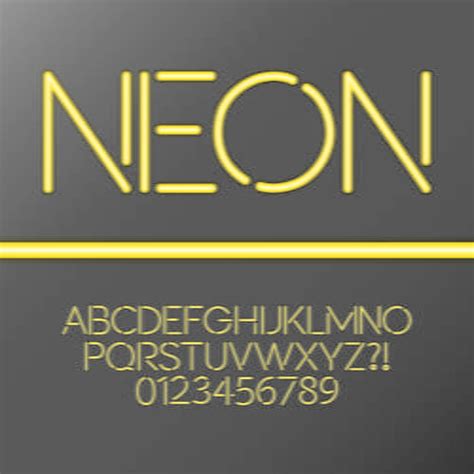 숫자 벡터와 노란색 네온 알파벳 Eps Uidownload