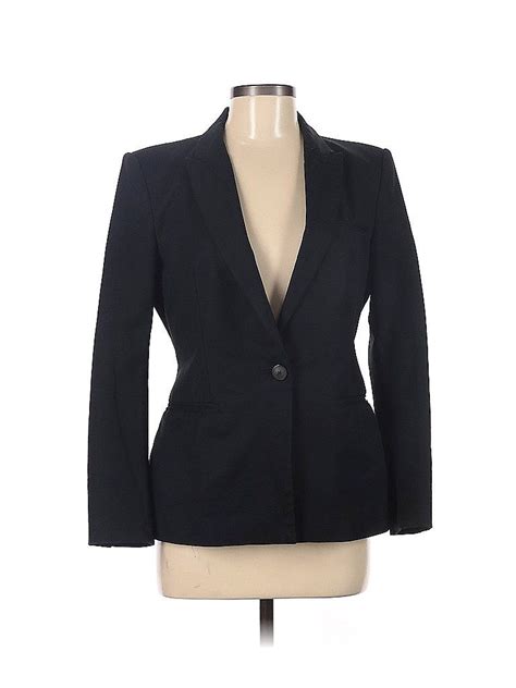 Zara Blazer Jacket Black Solid Jackets And Outerwear Size Medium