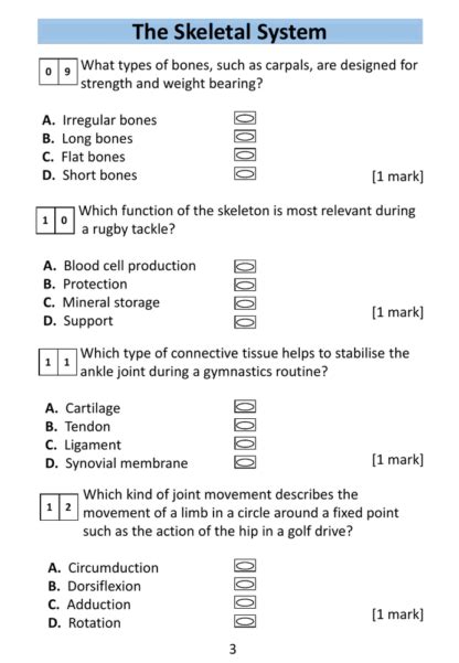 AQA GCSE PE The Skeletal System Inspire And Educate By Krazikas