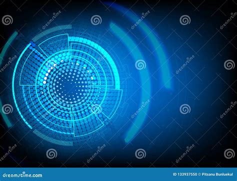 Circle User Interface On Small Dots Background Stock Vector Illustration Of Display