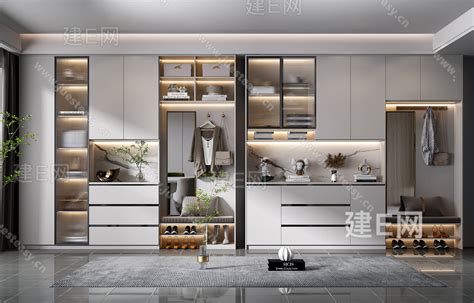 现代鞋柜组合模型su模型下载 Id108545760 建e网su模型