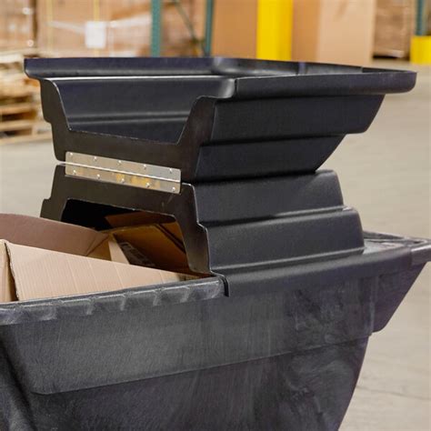 Rubbermaid 05 Cubic Yard Black Rotomolded Tilt Truck Trash Cart With