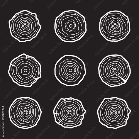 Tree Rings Background And Saw Cut Tree Trunk Stock Vector Adobe Stock