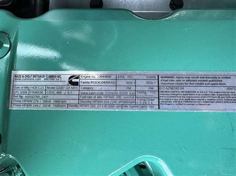 New Cummins C200d6d Qsb7 G5 Nr3 Diesel Generator Epa Tier 3 200 Kw