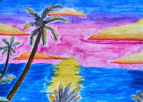 Creative Drawing On Green Grass Field Concept Ideas Vector