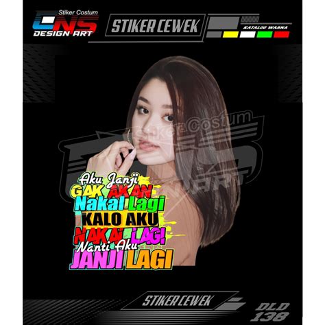 Jual Stiker Cewek Cantik Stiker Vector Hijab Keren Sticker Print Sticker Variasi Mobil Motor