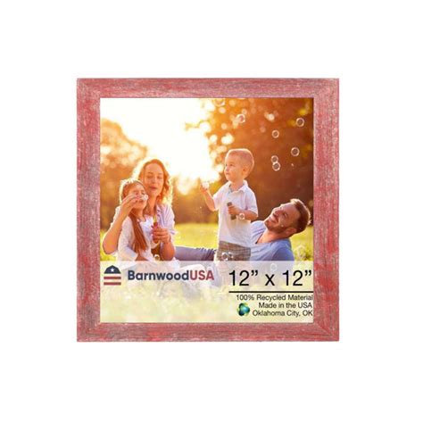 12 X 12 Rustic Farmhouse Red Wood Frame
