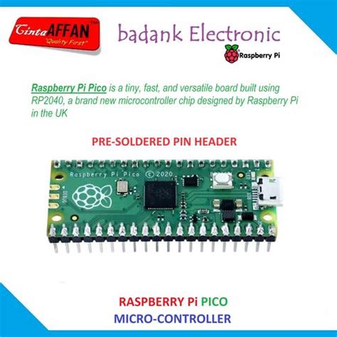 Jual Raspberry Pi PICO With Soldered Pin Header Badank Electronic Tokopedia
