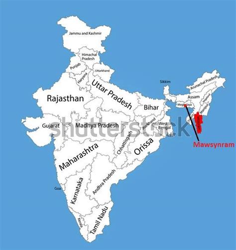 Mawsynram On Map Of India United States Map