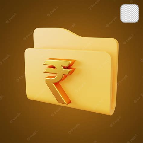 Premium Psd Finance Document Folder With Rupee Sign 3d Illustration