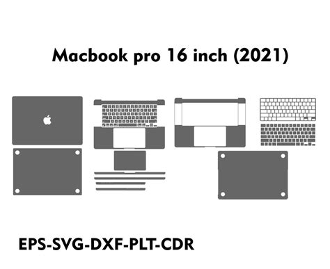 MacBook Pro Inch Skin Template Vector Etsy
