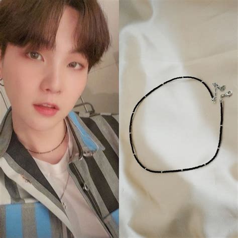 BTS Suga AgustD Min Yoongi Necklace Beaded Bracelets Diy Pop Jewelry Beaded Necklace Diy