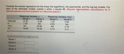 solved consider the sample regressions for the linear the