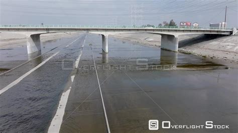 Overflightstock™ Clara Street La River Los Angeles Drone Aerial