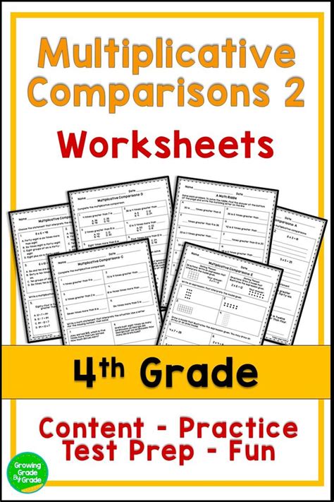 Multiplicative Comparison Worksheets 2 Common Core Math Common Core