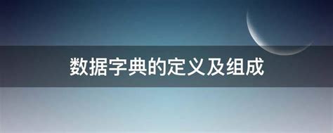 数据字典的定义及组成 业百科