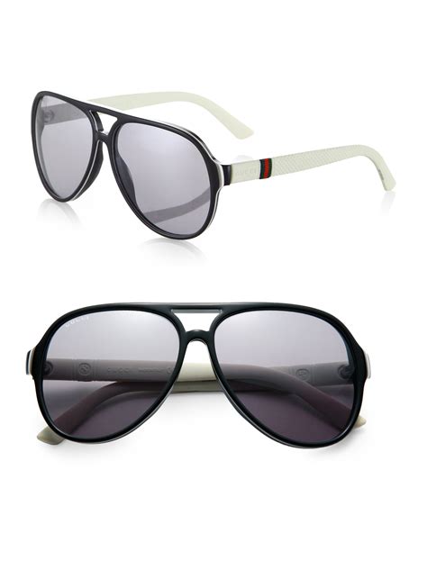 Gucci Acetate Navigator Sunglasses In Black For Men Oxford Lyst