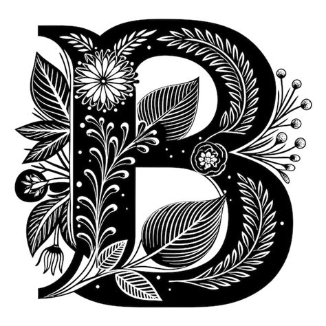 Ornamental Letter B With Decorative Background In Stylish Design