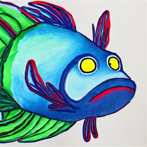 Scary Fish Gouache Stable Diffusion OpenArt