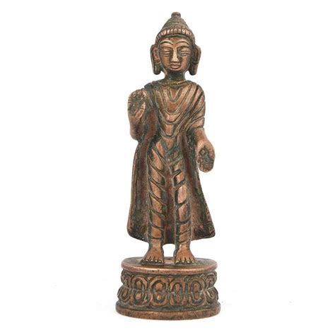 Brass Standing Buddha Statue