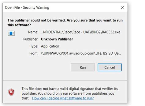 Dotnetcore 6 Winform App Unknown Publisher Popup On Opening Exe