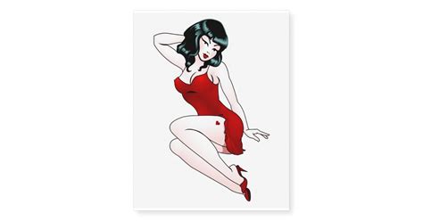 Pinup Girl Temporary Tattoo Retro Pin Up Tattoo Zazzle