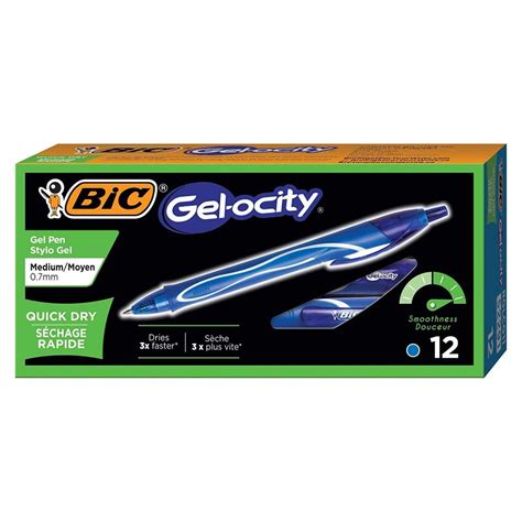 Bic Gel Ocity Quick Dry Retractable Gel Pen Medium Point 07 Mm