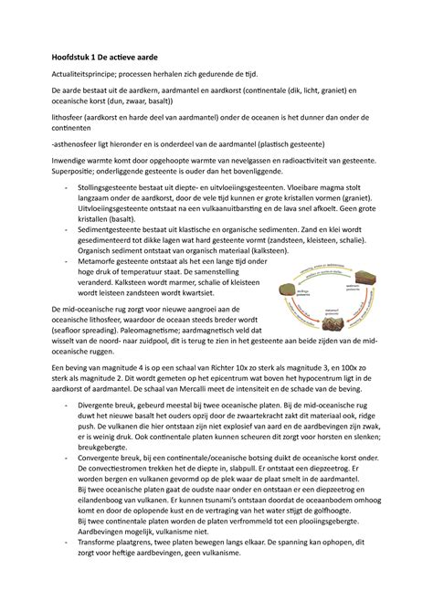Aardrijkskunde Samenvatting Systeem Aarde 6 Vwo Studeersnel