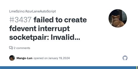 Failed To Create Fdevent Interrupt Socketpair Invalid Argument · Issue