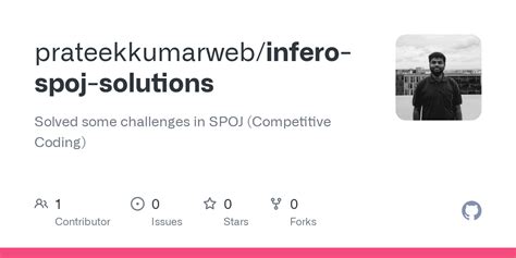 GitHub Prateekkumarweb Infero Spoj Solutions Solved Some Challenges