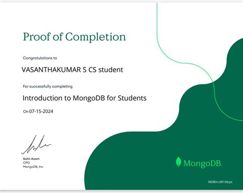 vasanthakumar s on linkedin mongodb database nosql professionaldevelopment learningjourney
