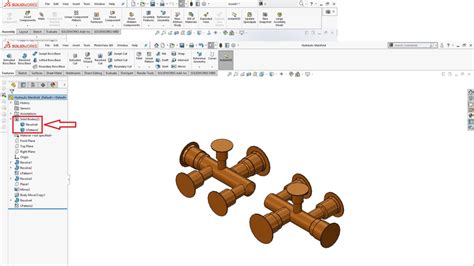 Solidworks Combine Feature To Create Negative Spacing In Hydraulic