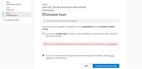 unable to schedule exam with pearson vue microsoft qanda
