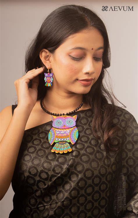 Hand Painted Terracotta Necklace Set 15935 Aevum