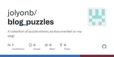 GitHub Jolyonb Blog Puzzles A Collection Of Puzzle Solvers As Documented On My Blog