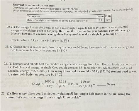 Solved Relevant Equations And Parameters Ngravitational