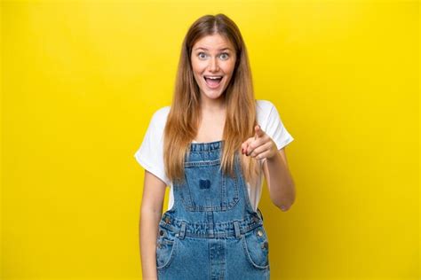 Premium Photo Young Caucasian Woman Isolated On Yellow Background
