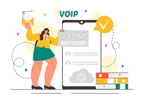 Premium Vector Voip Or Voice Over Internet Protocol Vector