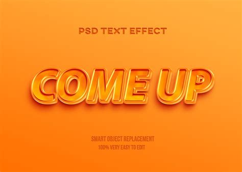 3D光泽橙金色文本效果样式 PSD 云瑞设计