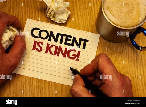 Handwriting Text Writing Content Is King Motivational Call Concept